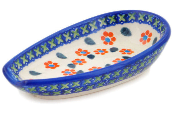 Spoon Rest 5" Daisy Stitches Theme – Polish ♥ Pottery