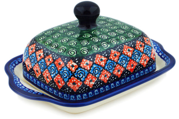 Butter Dish 8" Harlequin Theme UNIKAT – Polish ♥ Pottery
