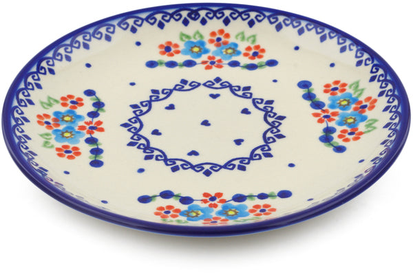 Dessert Plate 7½-inch Hearts And Flowers Theme – Polish ♥ Pottery