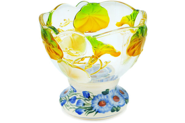 Bowl with Pedestal 5" Poppy Punches Theme – Polish ♥ Pottery